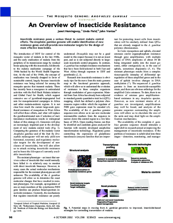 (PDF) An Overview of Insecticide Resistance