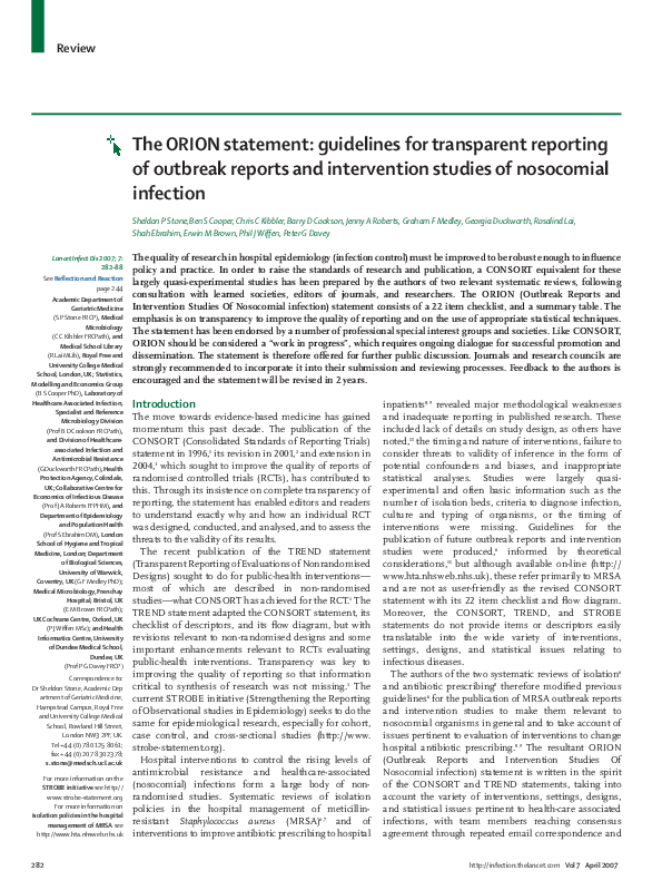 (PDF) The ORION statement: guidelines for transparent reporting of ...