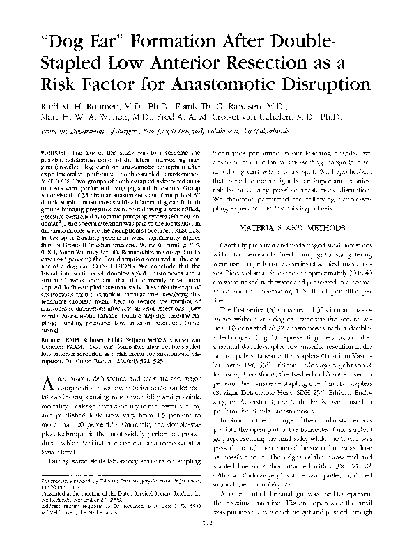 (PDF) “Dog ear” formation after double-stapled low anterior resection ...