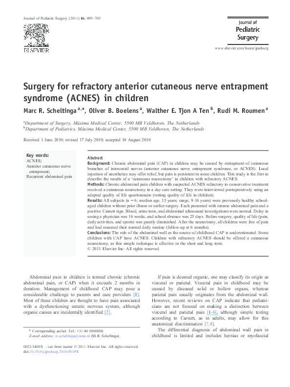 (PDF) Surgery for refractory anterior cutaneous nerve entrapment ...