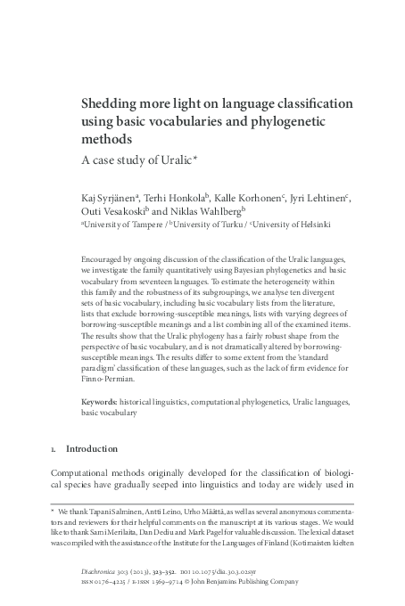 (PDF) Shedding more light on language classification using basic ...