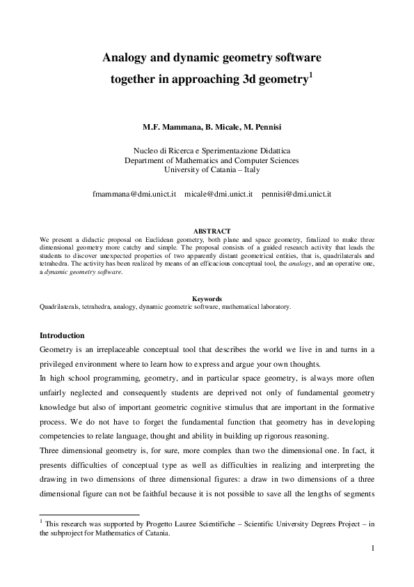 (PDF) Analogy and dynamic geometry software together in approaching 3d ...