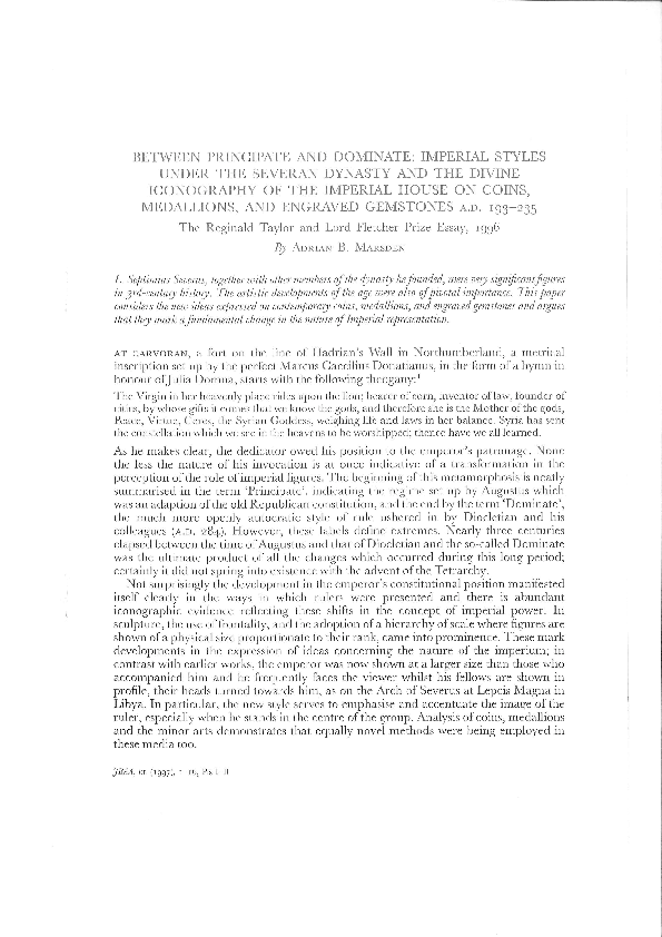 (PDF) Between Principate and Dominate: Imperial Styles Under the ...