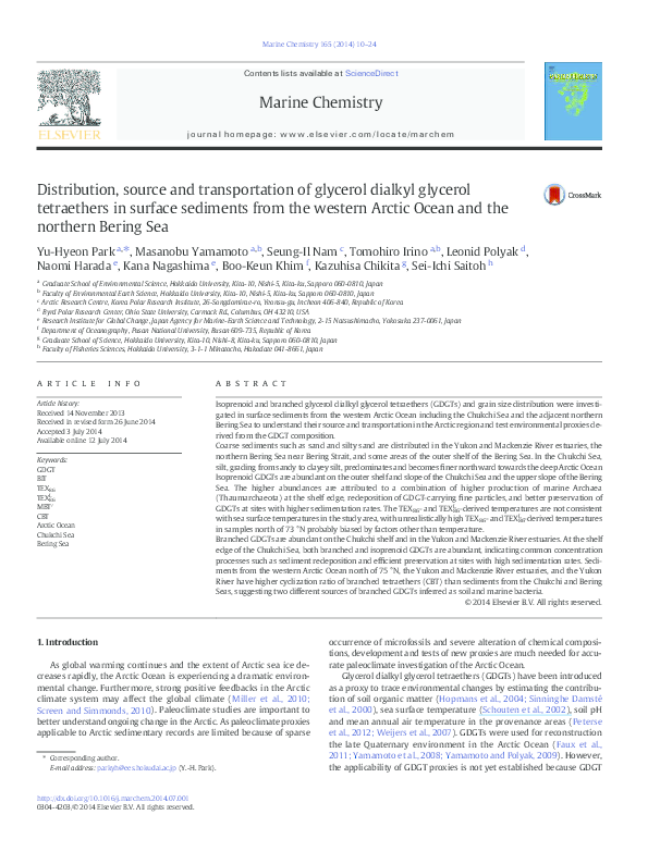 (PDF) Distribution, source and transportation of glycerol dialkyl ...