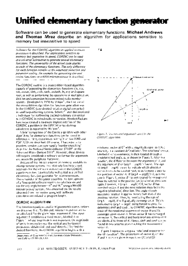(PDF) Unified elementary function generator