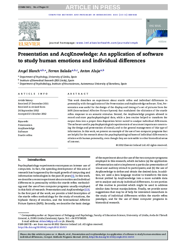 (PDF) Presentation and AcqKnowledge: An application of software to ...