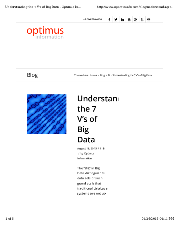 (PDF) Understanding the 7 V's of Big Data