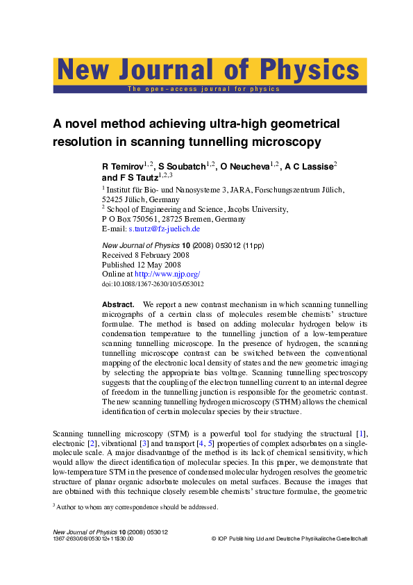 (PDF) A novel method achieving ultra-high geometrical resolution in ...