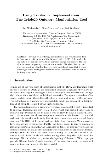 (PDF) Using Triples for Implementation: The Triple20 Ontology ...