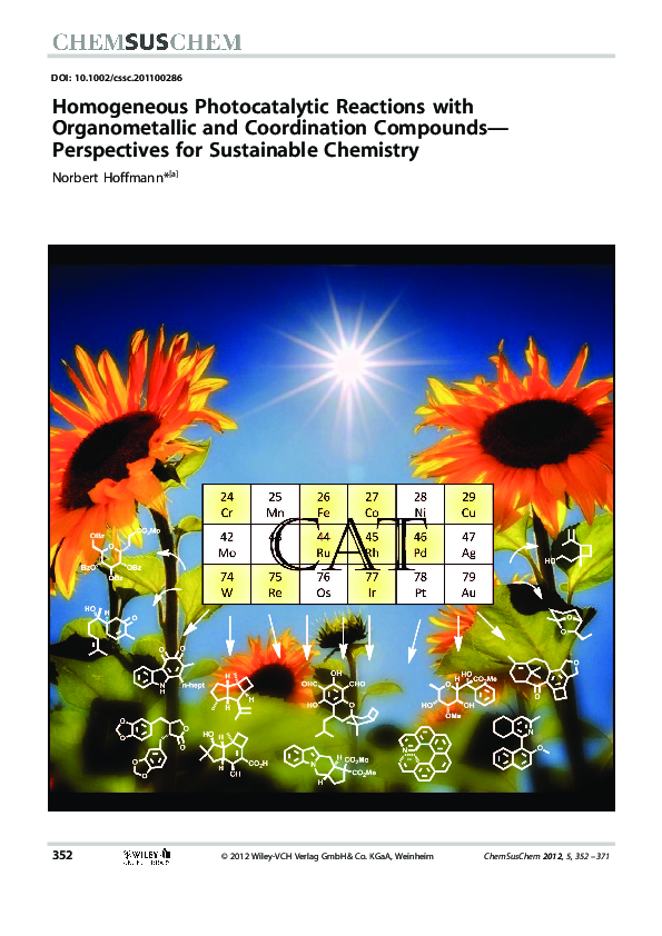 (PDF) Homogeneous Photocatalytic Reactions with Organometallic and ...