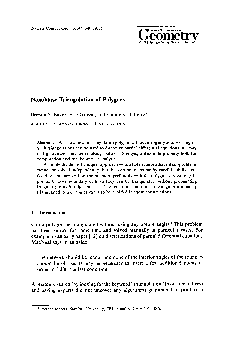 (PDF) Nonobtuse triangulation of polygons