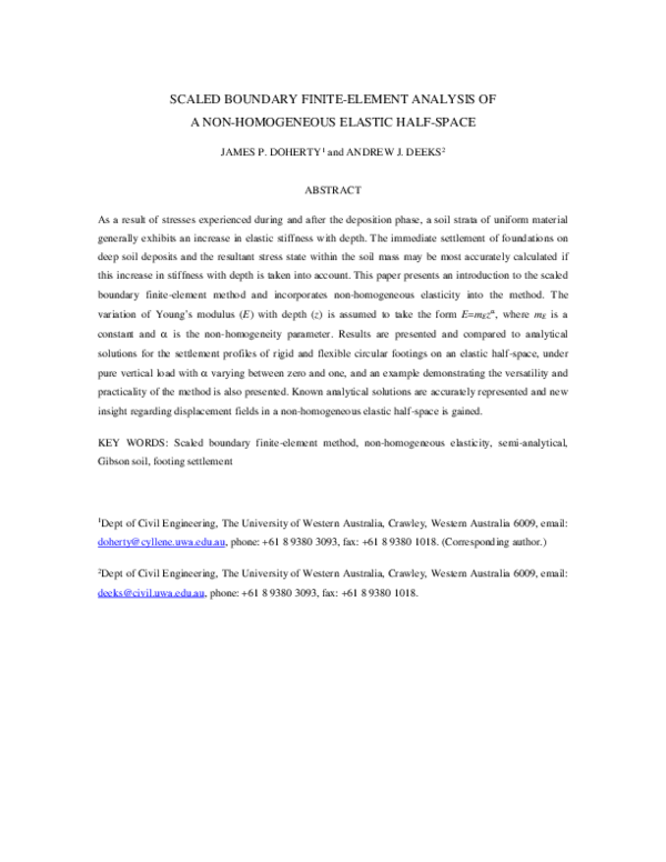 (PDF) Scaled boundary finite-element analysis of a non-homogeneous axisymmetric domain subjected ...