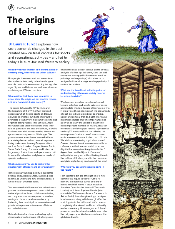 (PDF) The Origins of Leisure