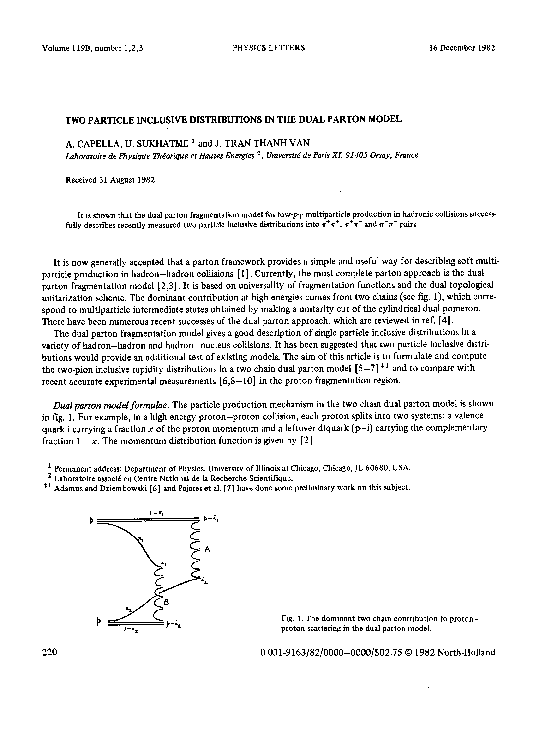 (PDF) Two particle inclusive distributions in the dual parton model