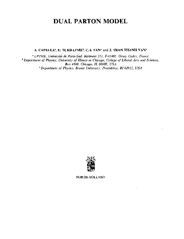 (PDF) Dual parton model