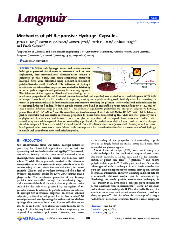 (PDF) Mechanics of pH-Responsive Hydrogel Capsules