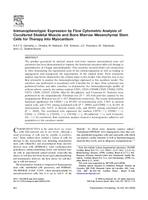 (PDF) Immunophenotypic Expression by Flow Cytometric Analysis of Cocultured Skeletal Muscle and ...