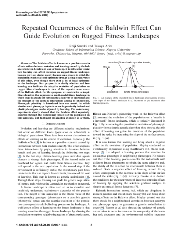 (PDF) Repeated Occurrences of the Baldwin Effect Can Guide Evolution on ...