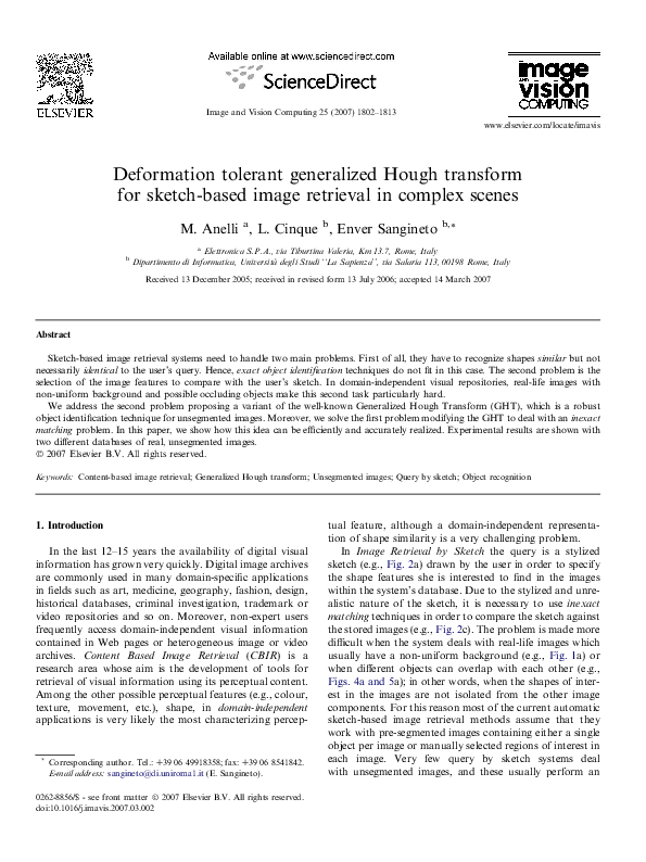 (PDF) Deformation tolerant generalized Hough transform for sketch-based ...