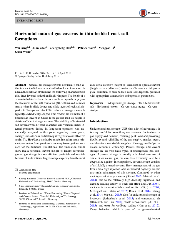 (PDF) Horizontal natural gas caverns in thin-bedded rock salt formations