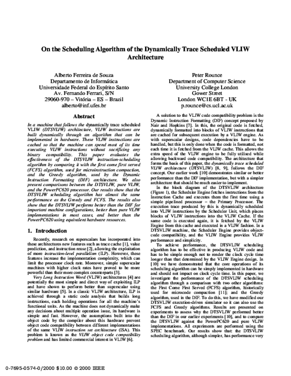 (PDF) On the scheduling algorithm of the dynamically trace scheduled ... (PDF) On the scheduling algorithm of the dynamically trace scheduled ...