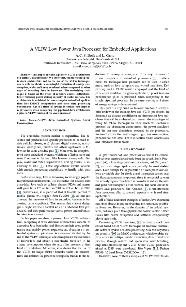 (PDF) Low Power Java Processor for Embedded Applications