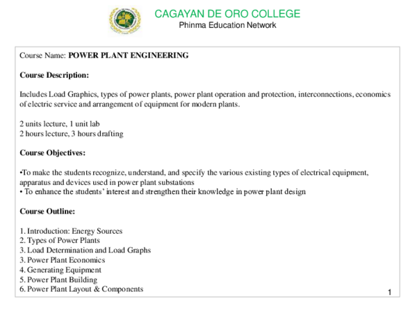 (PDF) POWER PLANT ENGINEERING