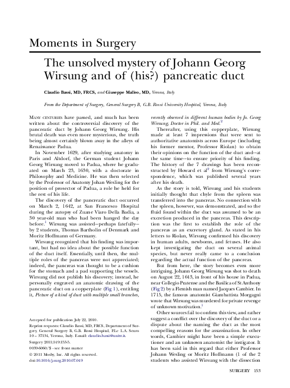 (PDF) The unsolved mystery of Johann Georg Wirsung and of (his ...