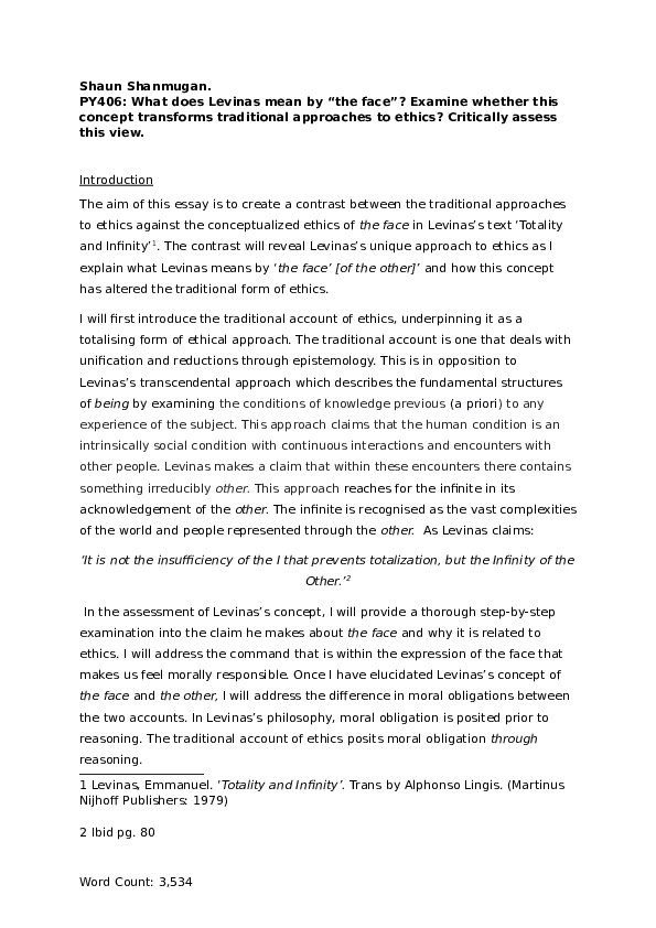 (DOC) Levinas final
