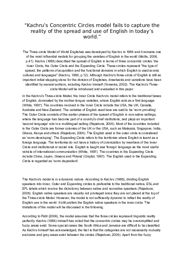 (DOC) " Kachru's Concentric Circles model