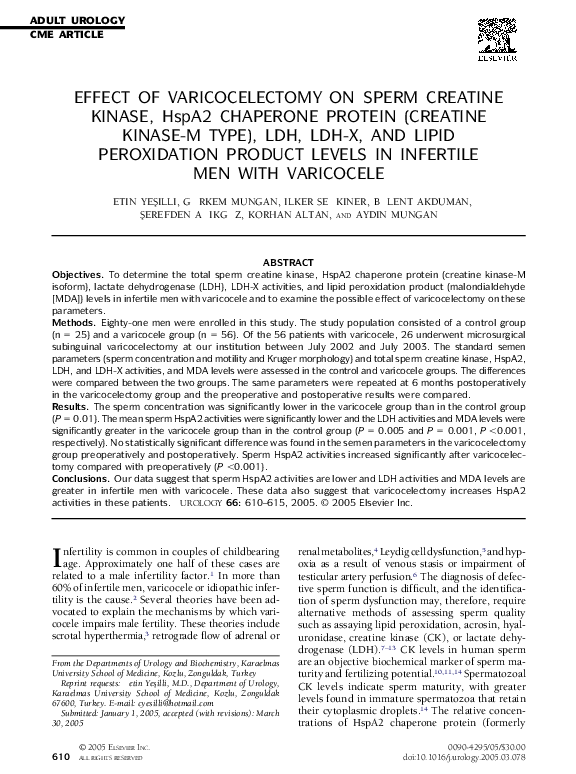 (PDF) Effects of Subinguinal Varicocele Ligation on Sperm Concentration ...