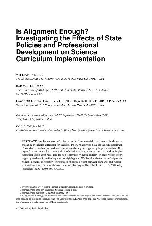 (PDF) Is alignment enough? Investigating the effects of state policies ...