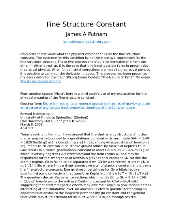 (DOC) The Physical Meaning of the Fine Structure Constant
