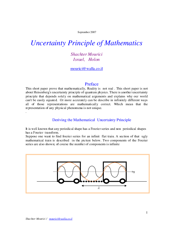 (PDF) Uncertainty Principle of Mathematics