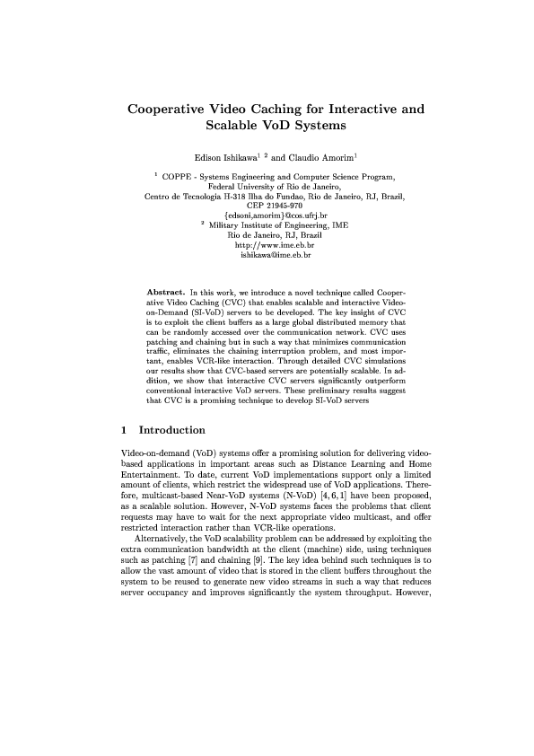 (PDF) Cooperative Video Caching for Interactive and Scalable VoD Systems