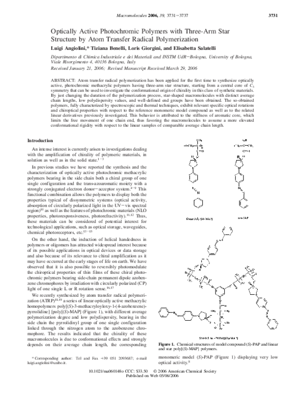 (PDF) Optically Active Photochromic Polymers with Three-Arm Star ...