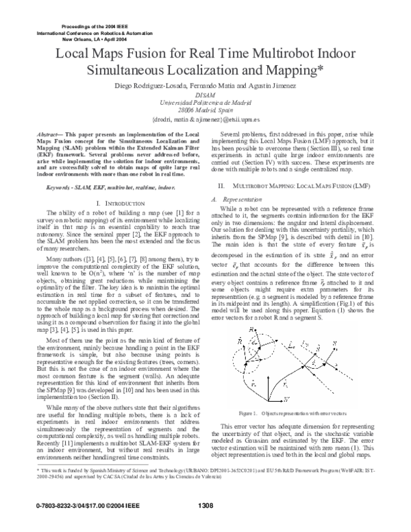 Pdf Local Maps Fusion For Real Time Multirobot Indoor Simultaneous Localization And Mapping