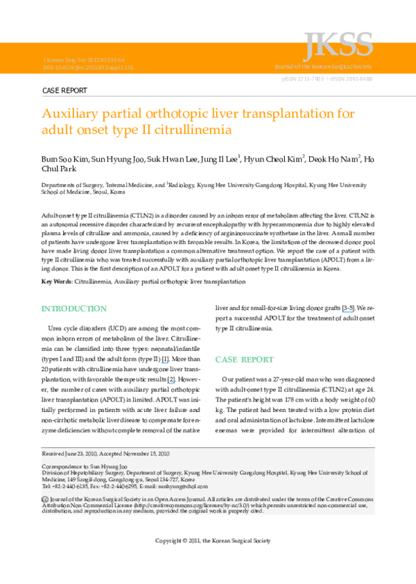 (PDF) Auxiliary partial orthotopic liver transplantation in acute liver ...