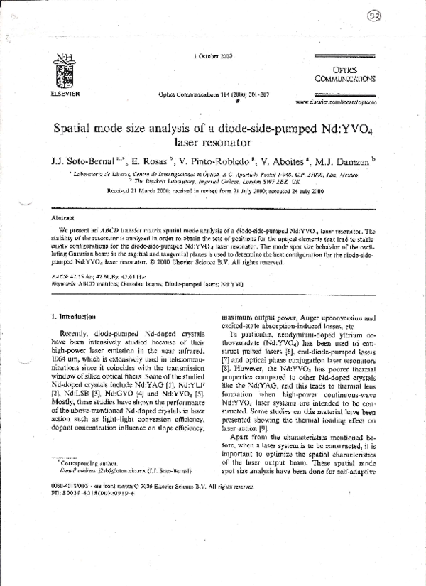 (PDF) Spatial mode size analysis of a diode-side-pumped Nd:YVO4 laser ...
