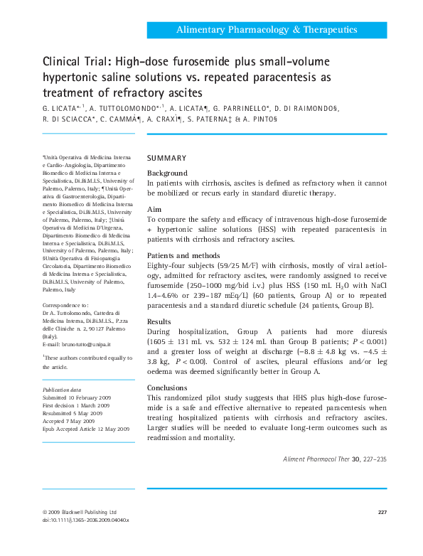 (PDF) Clinical Trial: High-dose furosemide plus small-volume hypertonic ...