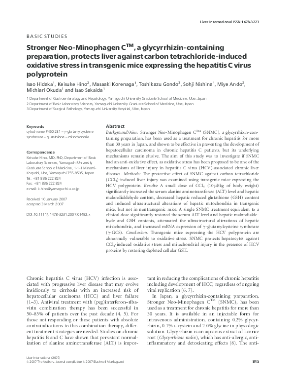 (PDF) Stronger Neo-Minophagen C ? , a glycyrrhizin-containing ...