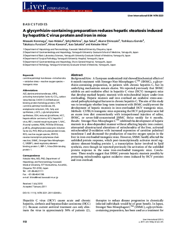 (PDF) A glycyrrhizin-containing preparation reduces hepatic steatosis ...
