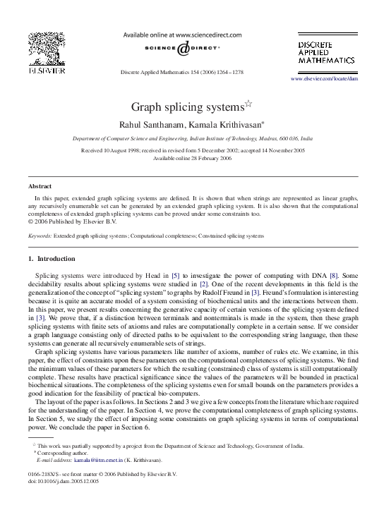 (PDF) Graph Splicing Systems