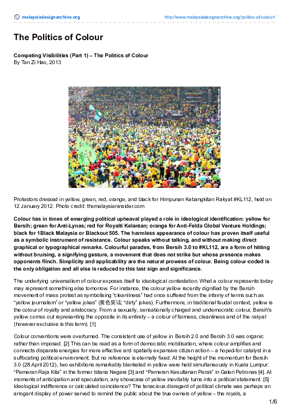 (PDF) The Politics of Colour