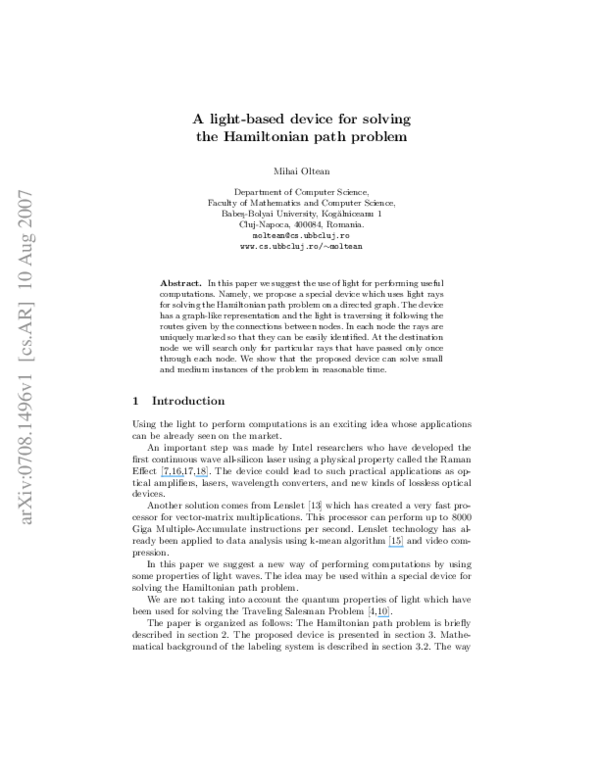 (PDF) Unconventional Computation