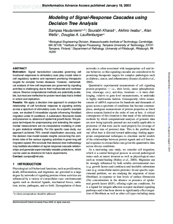 (PDF) Modeling of signal-response cascades using decision tree analysis