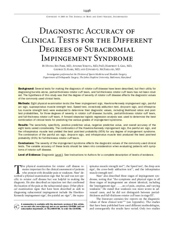 (PDF) Diagnostic Accuracy of Clinical Tests for the Different Degrees ...