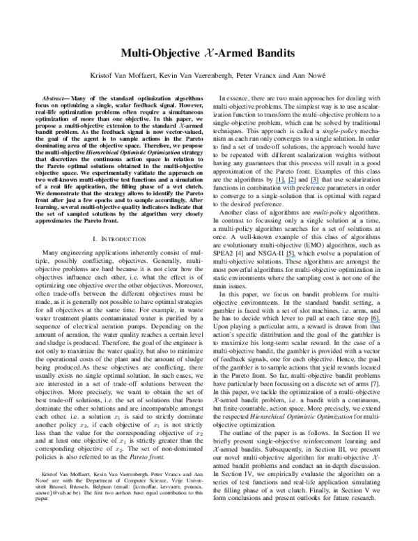 (PDF) Multi-Objective X-Armed Bandits