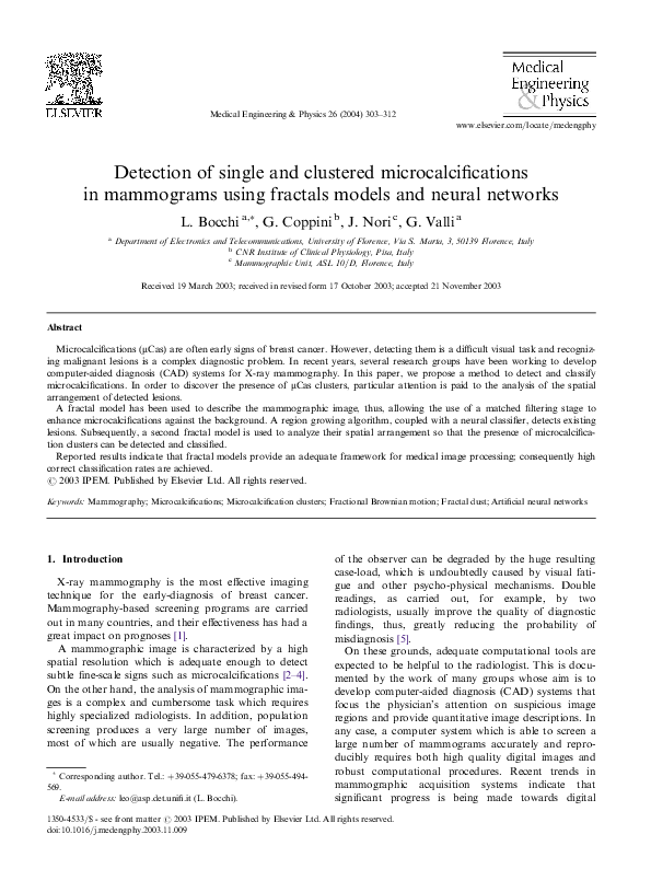 Pdf Detection Of Single And Clustered Microcalcifications In