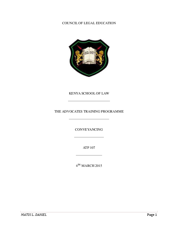 (PDF) Conveyancing Law